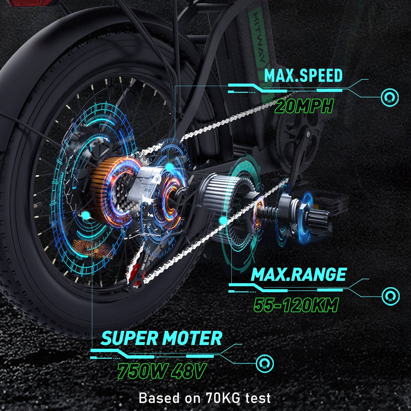 HITWAY BK6M Electric Bike 750W/48V/14Ah | HITWAY Ebike